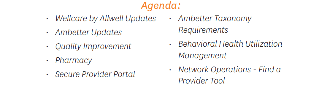 Wellcare by Allwell & Ambetter Provider Forum Invite